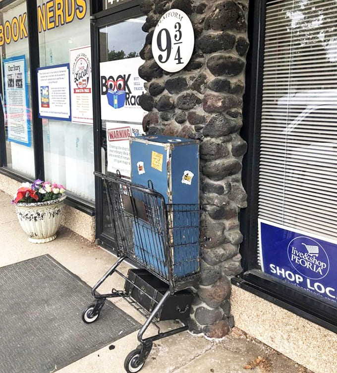 The Platform 9&frac34; marker outside signals to wizarding fans that they've found their magical literary home.