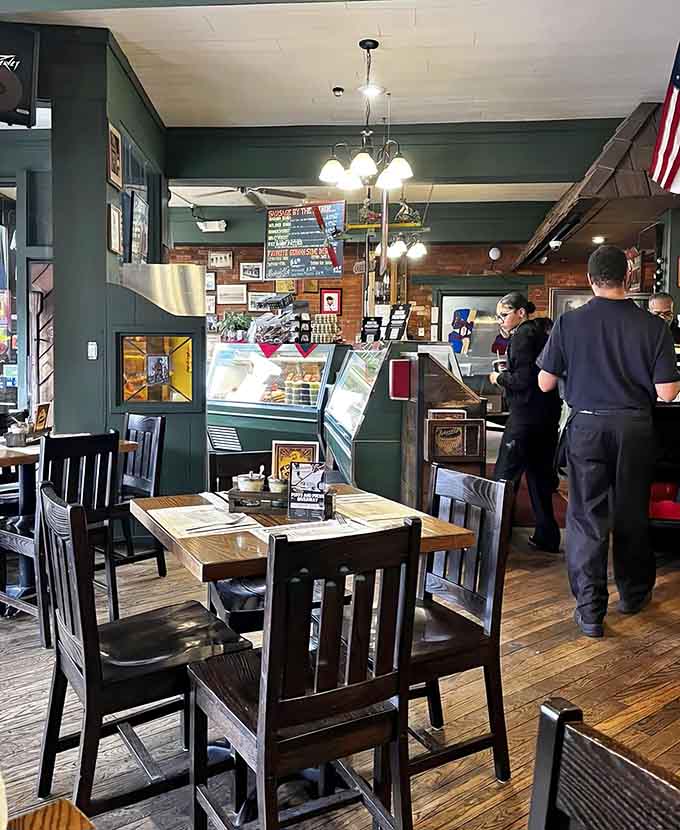 The interior balances historic charm with practical comfort, creating a space where you can relax and focus on what really matters: the food.