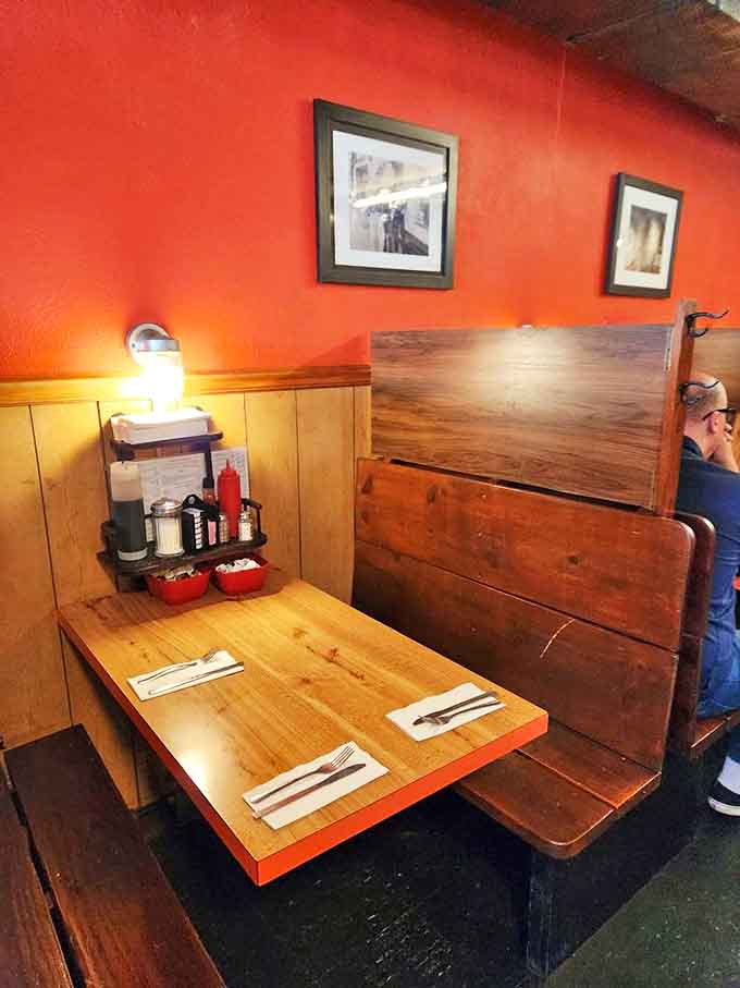 These wooden booths have heard more Columbus stories than any therapist in town &ndash; worn smooth by decades of elbows and conversations.