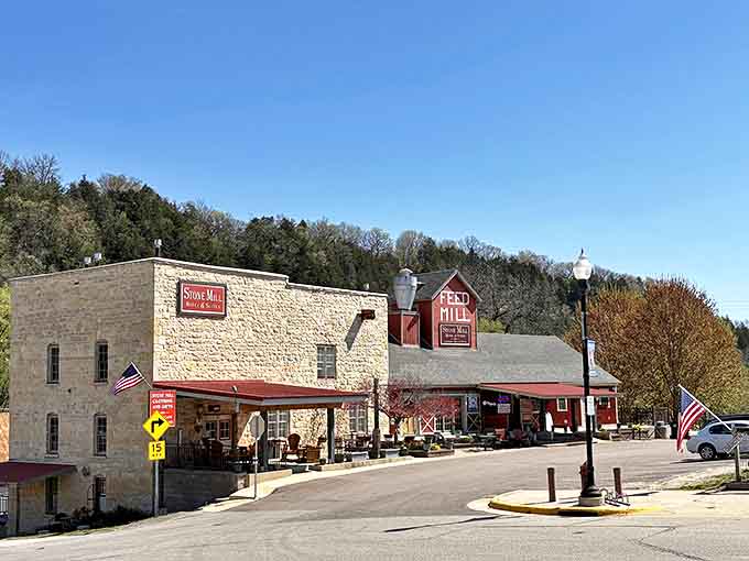 The Stone Mill Hotel stands as testament to creative preservation, where yesterday's feed mill becomes today's boutique accommodation experience.