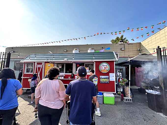 When people line up like this for a food truck, you know something special is happening inside.