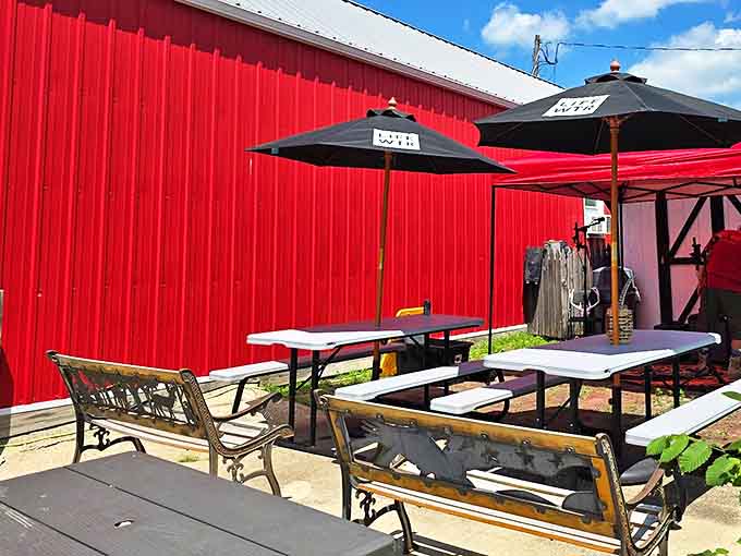Outdoor seating provides a perfect perch for people-watching in Preston while savoring sandwiches and soaking up Minnesota sunshine.