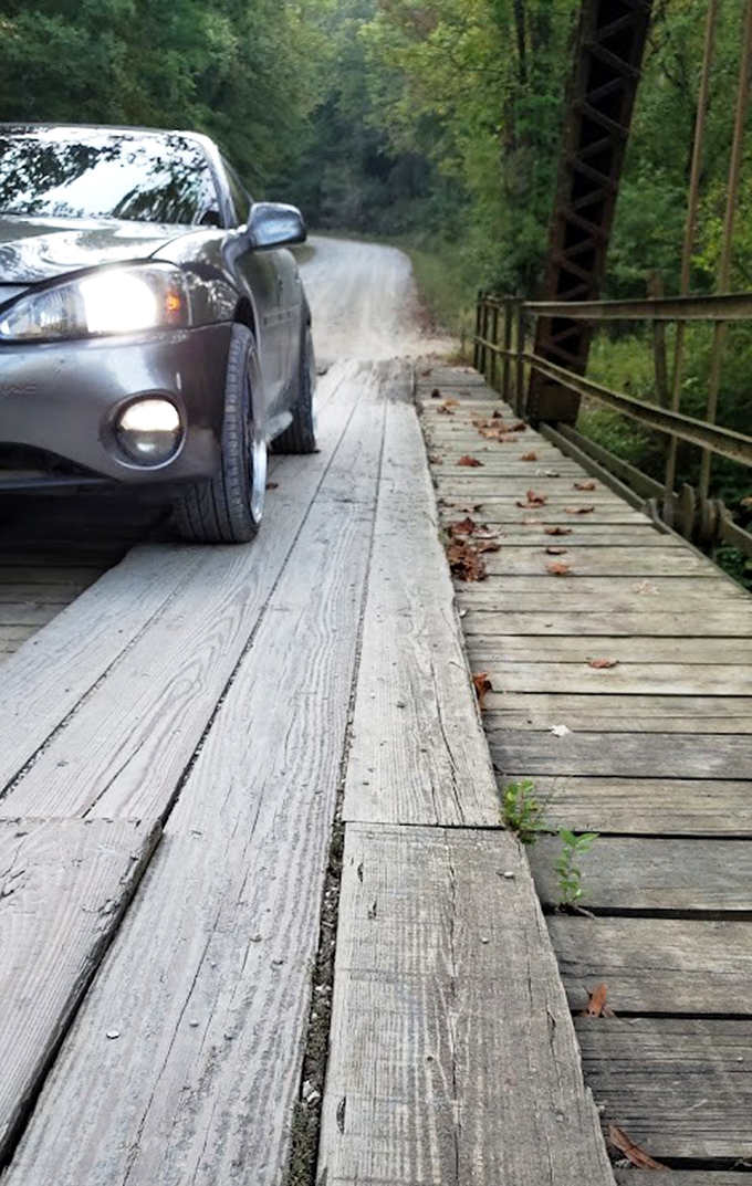 The narrow wooden deck barely accommodates modern vehicles, adding to the thrill&mdash;or anxiety&mdash;of crossing.