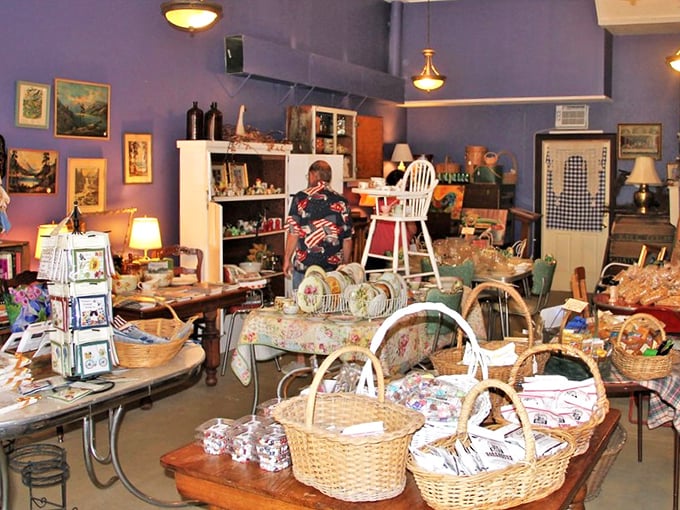 Every shelf holds potential treasures &ndash; vintage collectibles arranged with care, waiting for the right person to give them a new home.