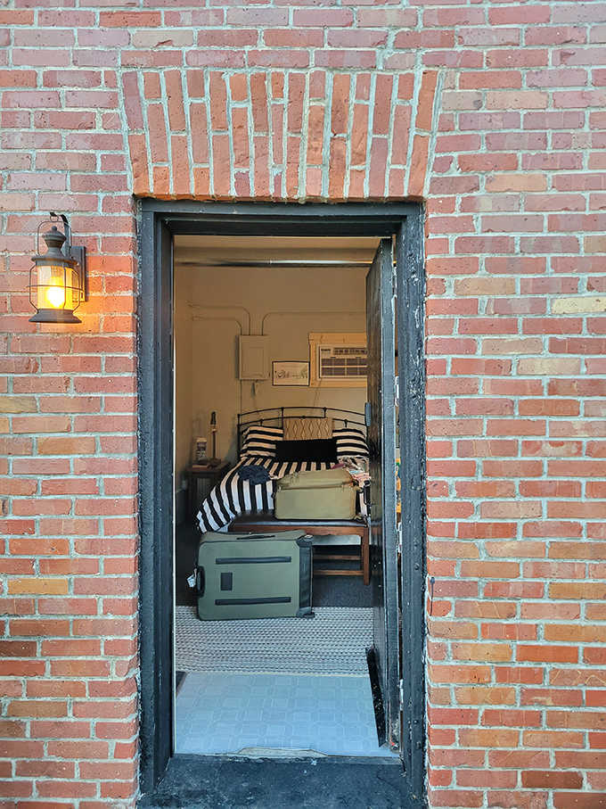The jail's brick entrance beckons adventurous travelers with the promise of stories to tell &ndash; "guess where I stayed last night?"