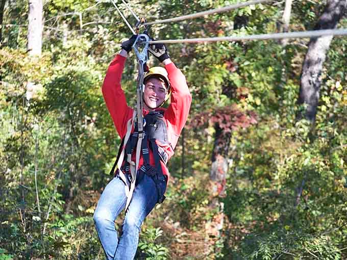 I'm flying! moments are guaranteed when you're suspended above the forest with nothing but a harness and hope.