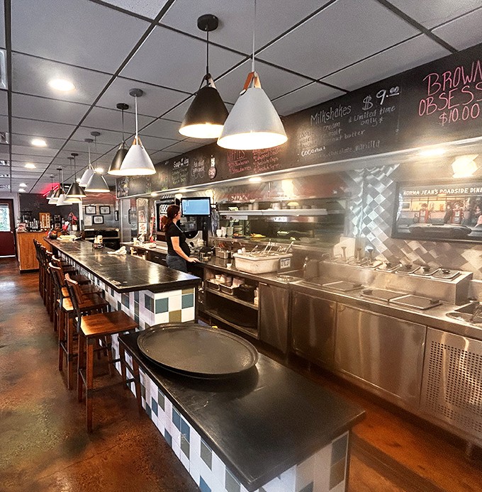 The counter seating&mdash;where solo diners become part of the Pink Flamingo family. Watch culinary magic happen while chatting with staff who treat regulars like celebrities.