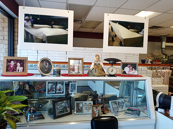Family photos and mementos adorn the shop, visual reminders that you're not just buying pastry but participating in a culinary heritage.