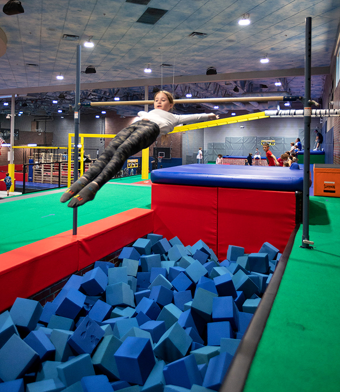 The foam pit&mdash;where dignity goes to die and pure joy is born. There's something universally satisfying about flinging yourself into thousands of squishy cubes.