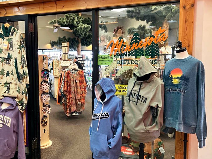 The gift shop offers Minnesota-themed souvenirs that let you take home the spirit of the North Woods, if not the actual donuts.