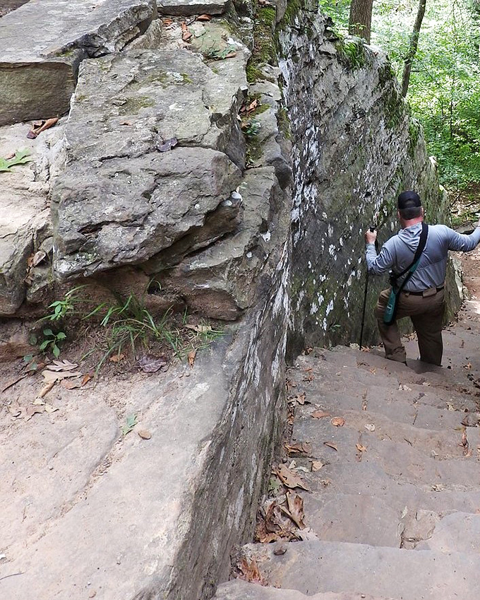 Narrow passage between towering rocks &ndash; like walking through a portal to another world.