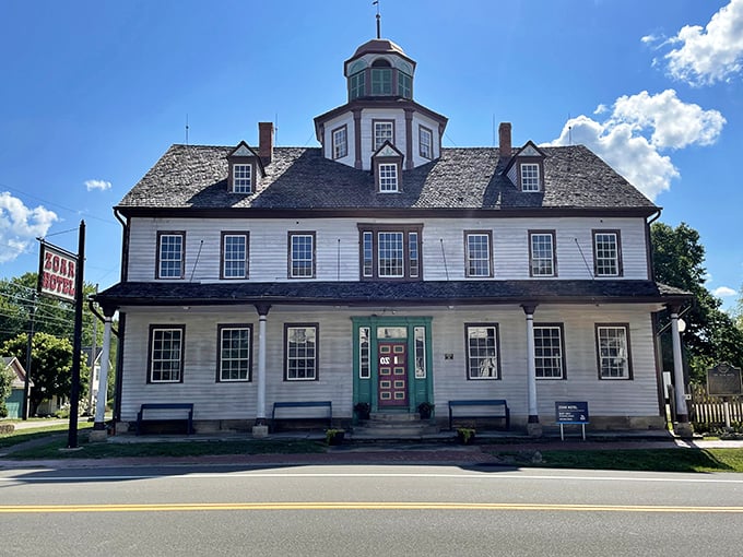 The Zoar Hotel once welcomed weary canal travelers, offering respite in a community where strangers became friends over shared meals and shared values.