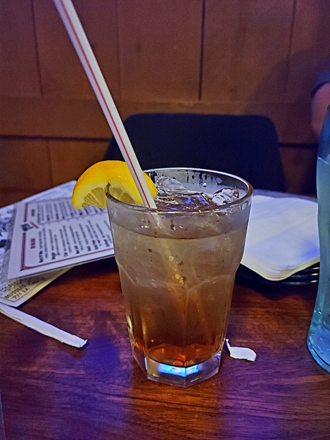 Iced tea: The quintessential refreshment, served in a proper glass with a lemon wedge and straw&mdash;simple pleasures done right are Whitey's specialty.