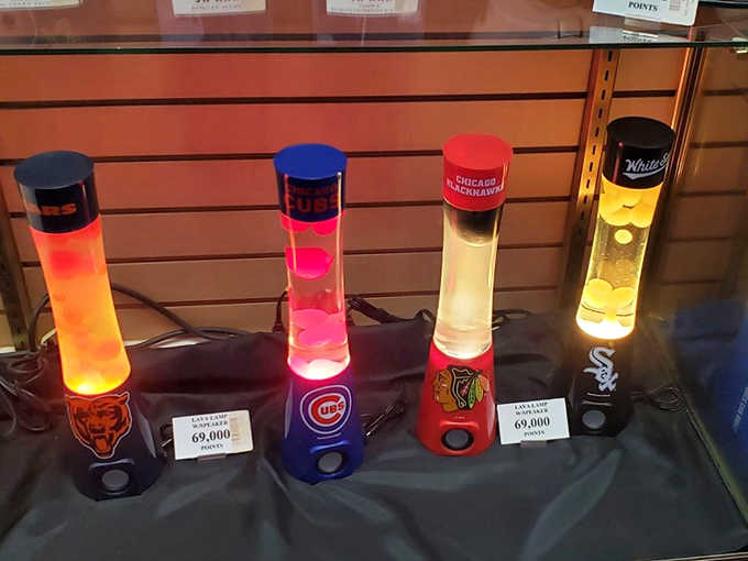 Chicago sports pride glows bright in these team-themed lava lamps &ndash; perfect prizes for loyal Cubs, Bears, Blackhawks and Sox fans.