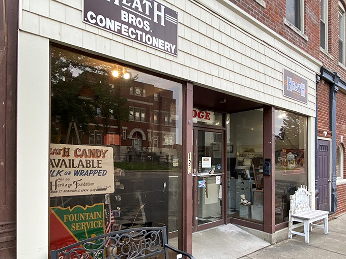 The museum's exterior maintains its historical integrity, looking much as it did when Heath first began satisfying America's sweet cravings.