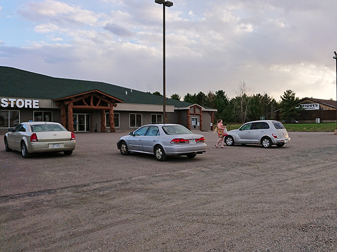 Evening glow bathes the exterior in warm light &ndash; a beacon for bargain hunters heading home with discoveries.