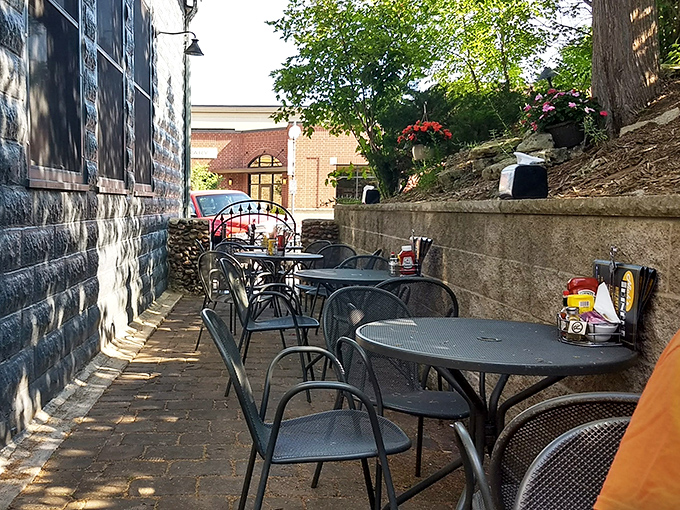 The cozy outdoor patio provides the perfect perch for people-watching while enjoying your meal in the Minnesota sunshine.