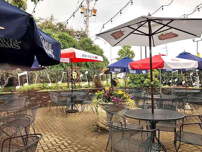 The patio offers al fresco dining where sunshine and sandwiches combine for the perfect Carol Stream summer experience.