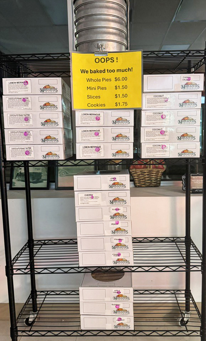 The "Oops! We baked too much!" sign &ndash; four words that have never actually caused disappointment in the history of human emotions.