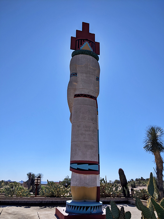 The Kachina's serene face gazes across the desert, a silent guardian watching over Tonto Hills.