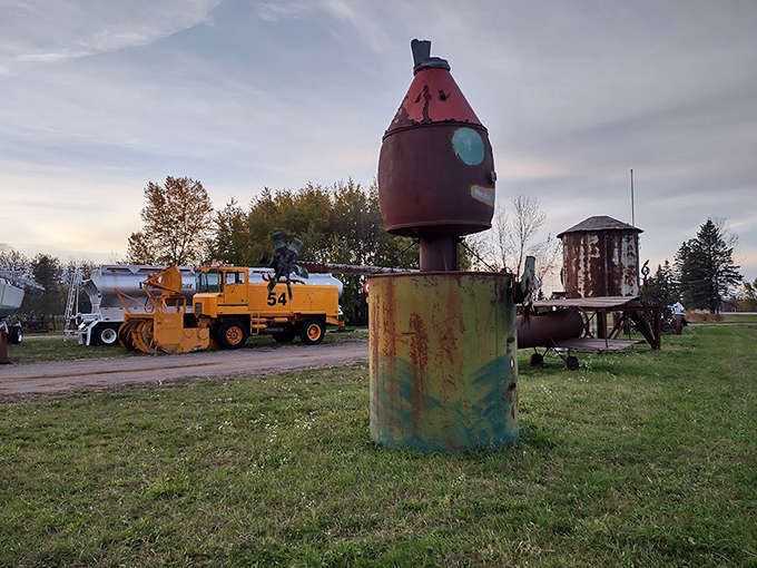 Roadside art that stops traffic and starts conversations. Each piece tells its own story of transformation from functional object to fantastical creation.