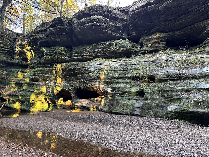 Sunlight filtering through ancient rock formations &ndash; nature's stained glass window, no cathedral required.
