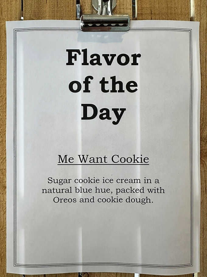 Me Want Cookie isn't just cute naming &ndash; this blue sugar cookie ice cream packed with Oreos makes grammar irrelevant when faced with such deliciousness.
