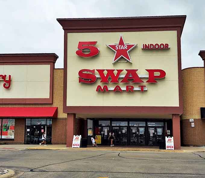 The 5 Star's exterior stands proud against the Illinois sky, a suburban landmark where memories are made and bargains are born