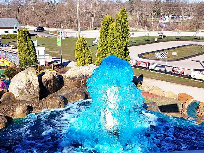 This vibrant aquatic display isn't just for show &ndash; it's the dramatic backdrop for countless family photos and "I beat Dad at mini-golf" celebrations.