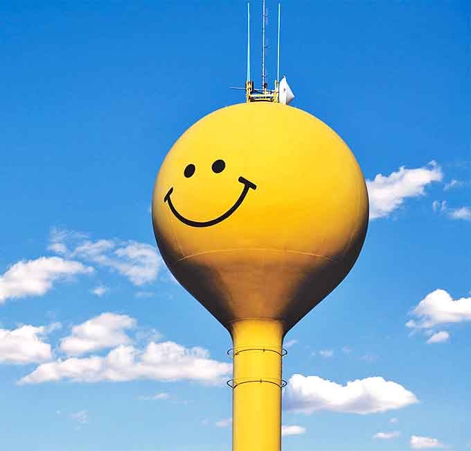 Eagle's water tower reminds us that in a complicated world, sometimes all we need is something simple that makes us smile.