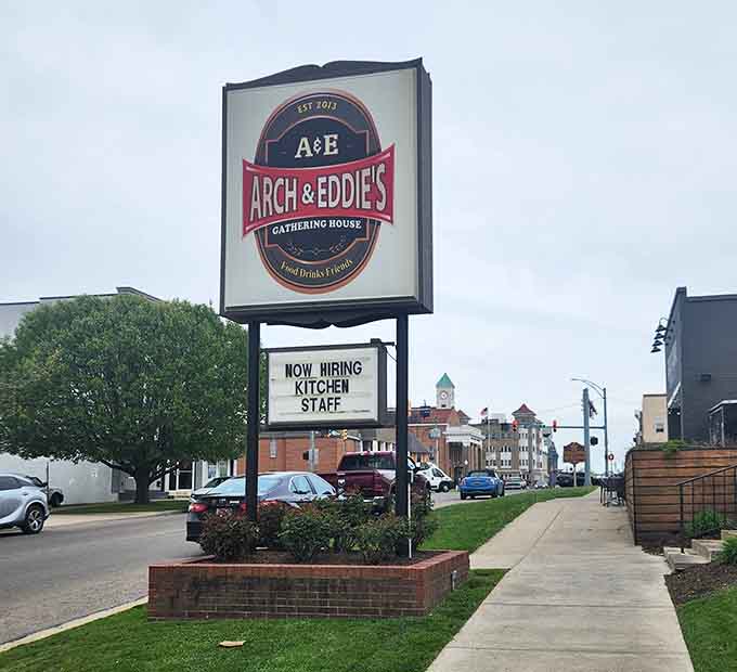 Right on Main Street where it belongs, this sign marks the spot where Jackson's culinary magic happens daily.