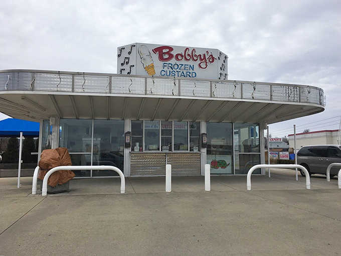 Even on cloudy days, Bobby's storefront shines like a beacon of hope for dessert lovers seeking refuge from ordinary ice cream.