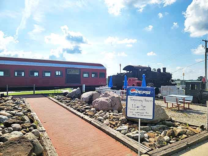 Operating hours clearly posted &ndash; because knowing when you can return for another Buckeye Burger is essential information.