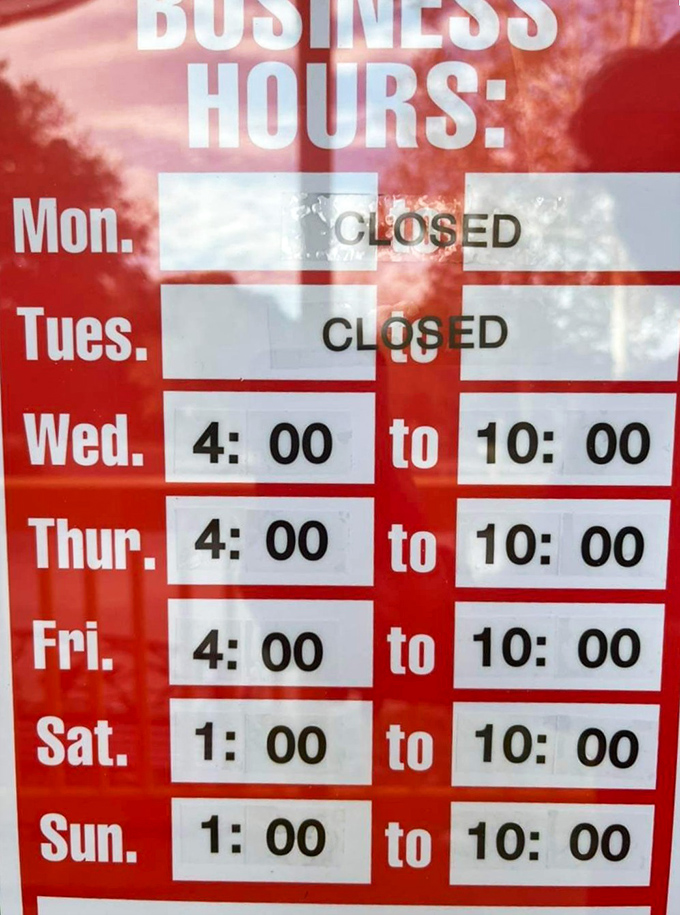 These aren't just business hours&mdash;they're windows of opportunity for creating delicious memories Wednesday through Sunday.