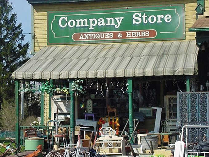 The siren call of "Antiques & Herbs" has drawn curious travelers for years, the distinctive green and yellow signage a landmark for treasure hunters.