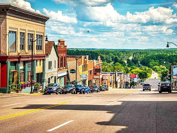 This hilltop view of Crystal Falls reminds you why people fall in love with small towns &ndash; they fit so perfectly into their natural surroundings.