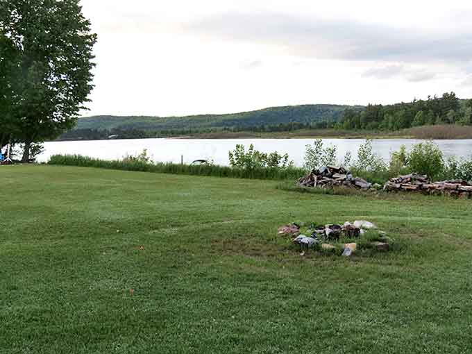 A simple fire pit area becomes the center of the universe when you're surrounded by nature, good company, and zero cell service.