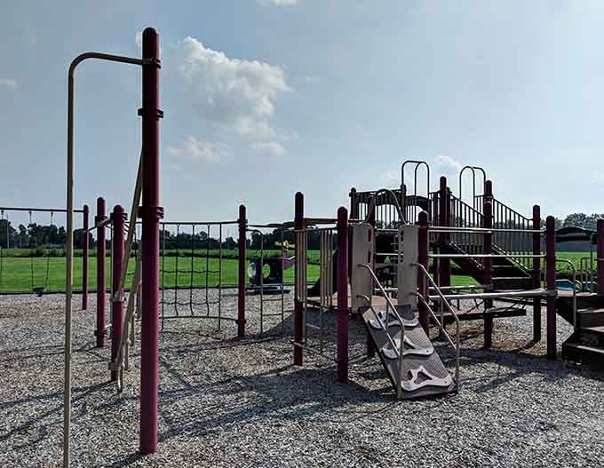 Community playgrounds are where childhood memories are manufactured, one swing and slide at a time.