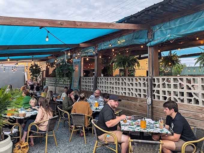 The outdoor patio transforms dining into an event, string lights and fresh air elevating your sticky rice experience to something truly memorable.