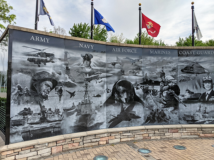 The Home of the Brave Park honors service members with striking imagery that reminds visitors freedom isn't free &ndash; a powerful moment of reflection.