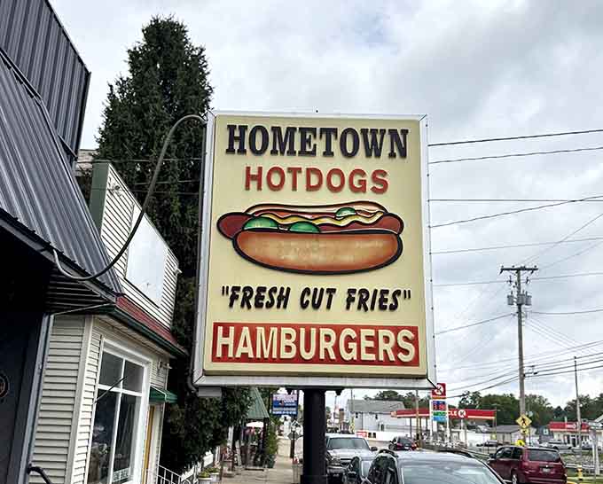 The classic sign outside has been beckoning hungry travelers and locals alike, promising fresh-cut fries and hotdogs done right.