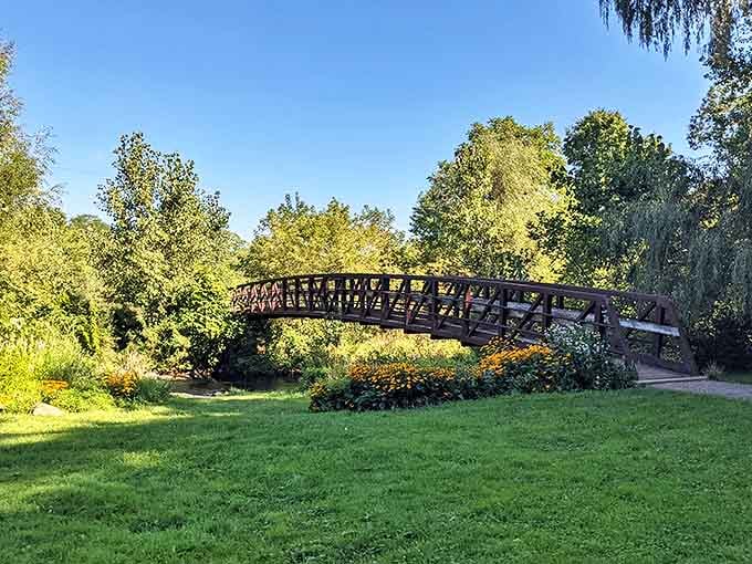 Ketchum Park: A rustic footbridge arches gracefully over tranquil waters, creating a picture-perfect spot for contemplation, connection, and the occasional duck feeding.