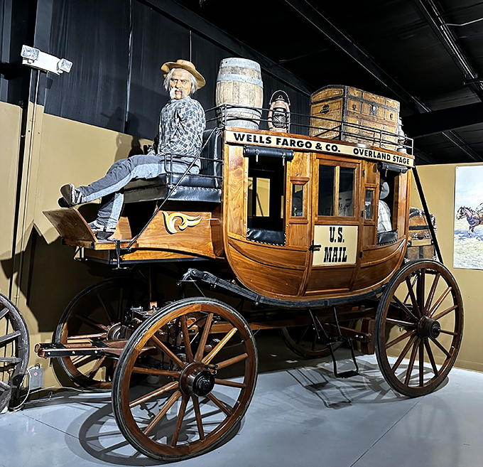 The Wells Fargo stagecoach represents America's first road warriors &ndash; mail delivery before Amazon, when "overnight shipping" meant the horses didn't sleep.