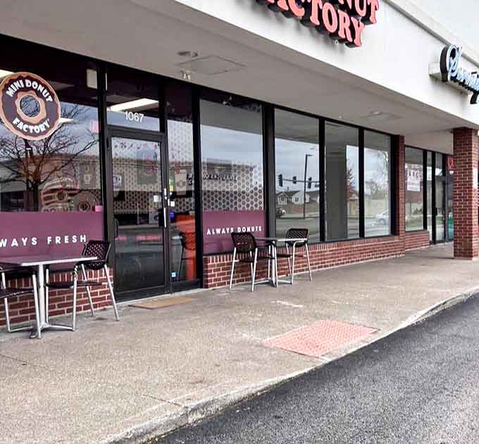 A few simple tables outside where you can enjoy your mini treasures in the fresh air, if you make it that far.