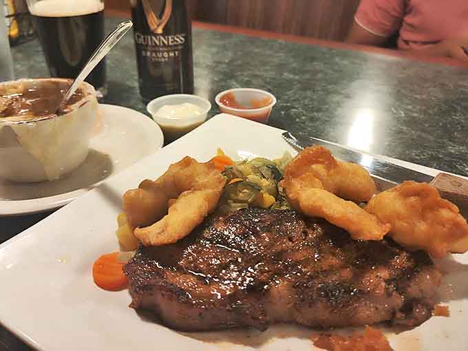 Surf meets turf in this classic pairing where a juicy steak finds friendship with golden-fried shrimp &ndash; the best of both worlds.