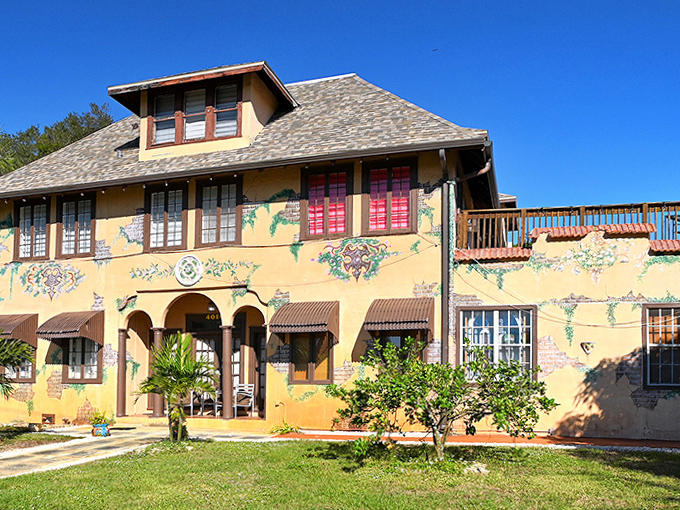 Faded murals dance across sun-kissed stucco walls &ndash; architectural storytellers that have weathered decades of Florida sunshine with grace.