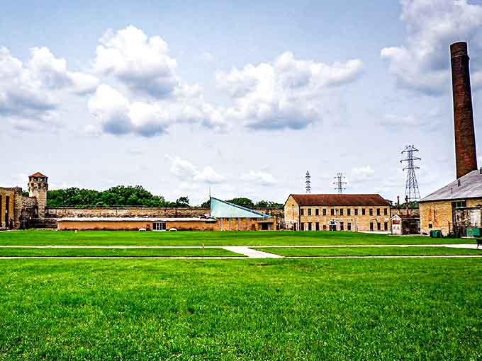 The vast grounds surrounding the prison once buzzed with activity, now they're peaceful and perfect for contemplation.