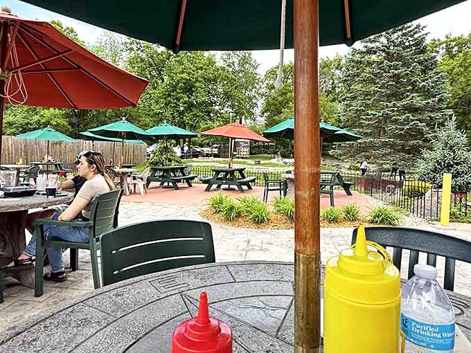 Condiments standing at attention, ready to enhance your burger experience while you soak in Minnesota's natural beauty.