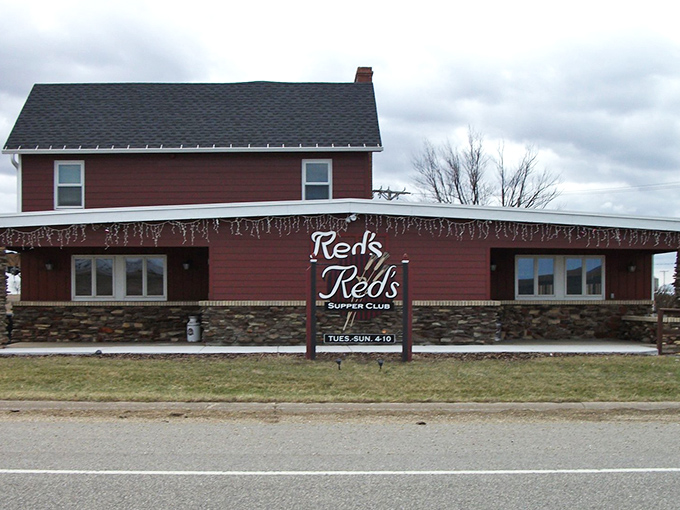 Red's exterior might be unassuming, but locals know this burgundy building houses some of Wisconsin's finest supper club traditions and prime rib.