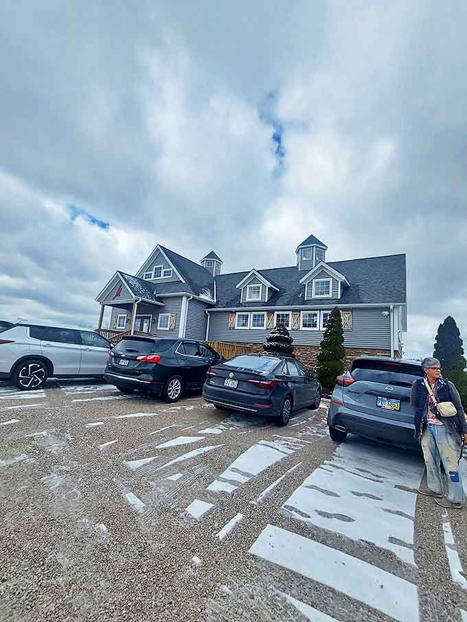 Even on cloudy days, M Cellars' charming architecture invites wine lovers to step inside and forget about the weather.